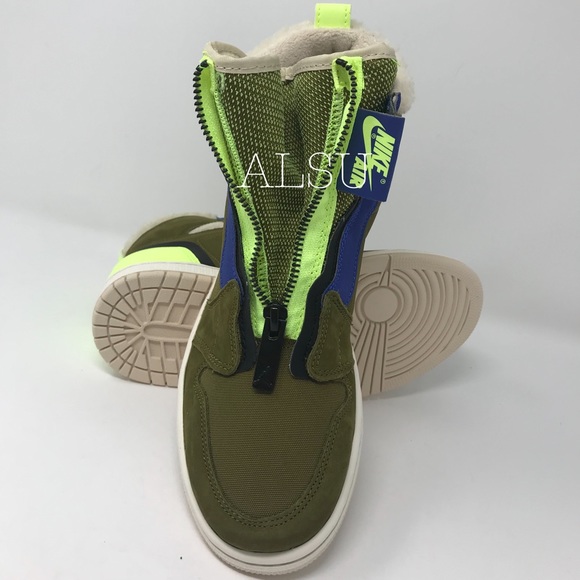 Nike | Shoes | Nike Air Jordan High Zip Up Olive Flack W Authen | Poshmark